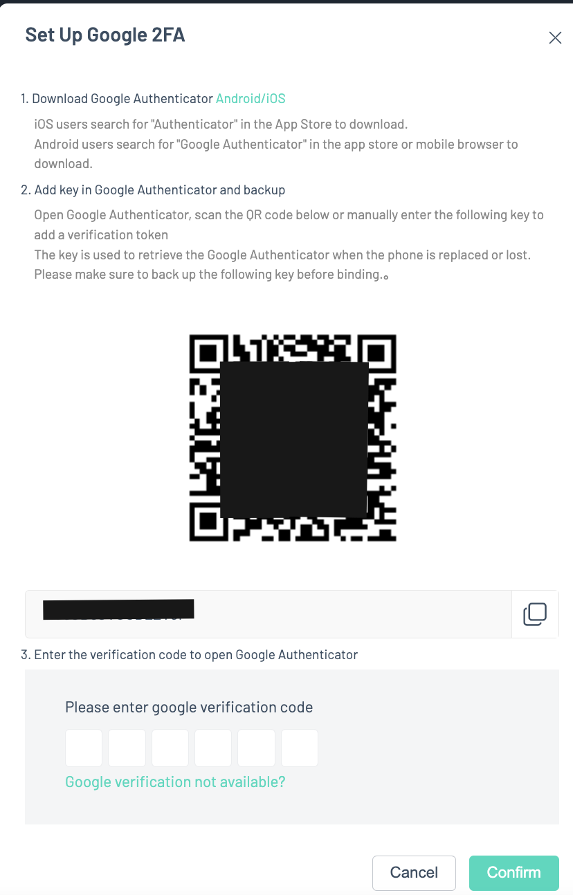 How to set/change Google Authentication (GA)? – ZOOMEX